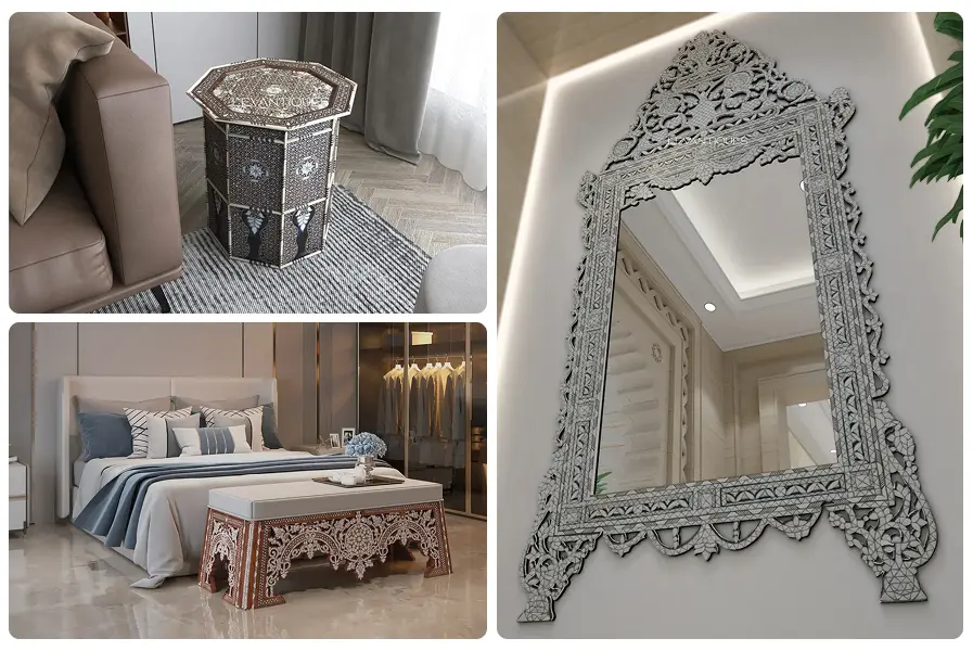 Living Room Luxury with Bone Inlay Furniture: Interior Design Ideas fo